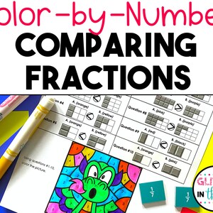 Comparing Fractions Worksheets Color by Number Homeschool Activities - Etsy