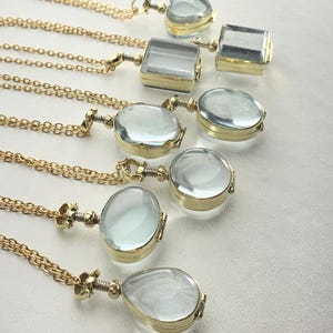MINI Antique Style Brass and Glass PHOTO Locket on 18" Chain. Perfect ...