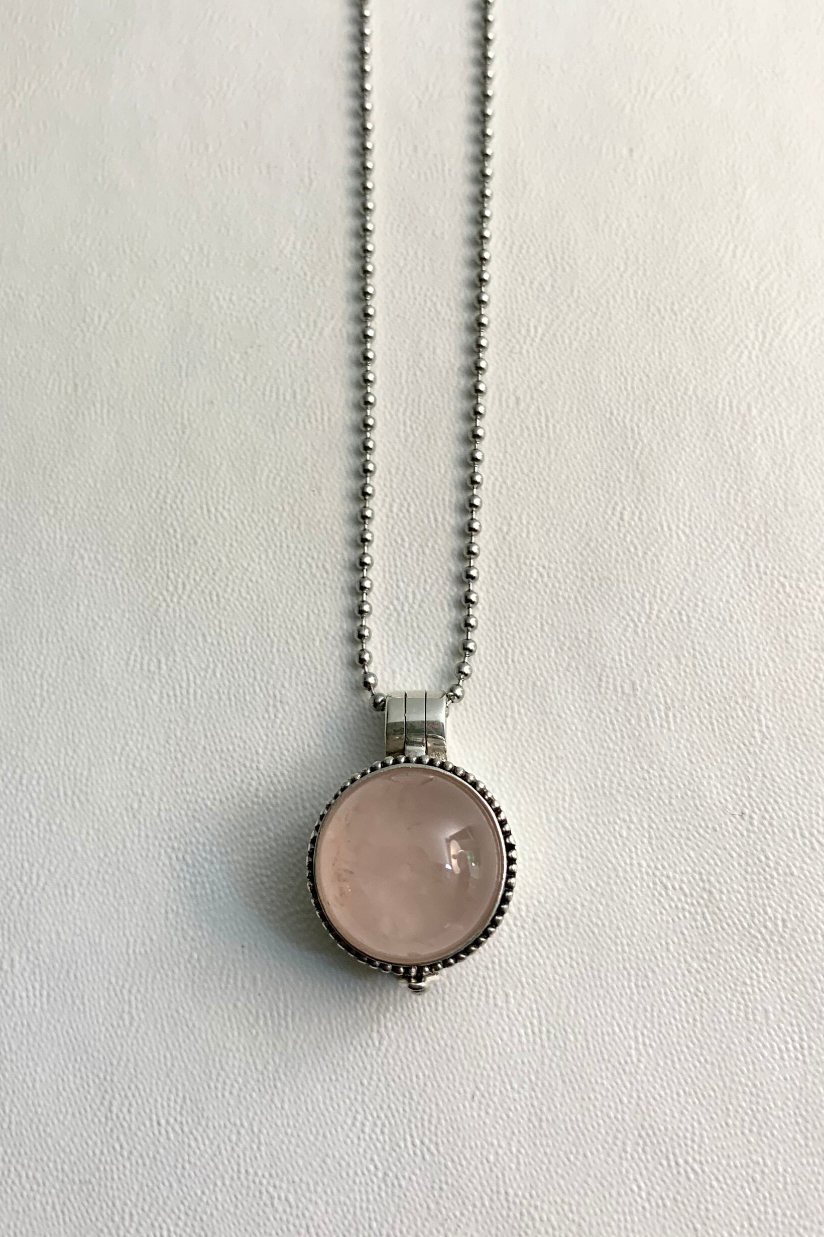 STERLING SILVER Vintage Style Box Locket With Rose Quartz - Etsy