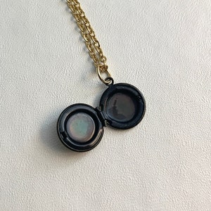 SMALL Antique Brass LOCKET With Vintage Glass Limoge Sweetheart Pink ...