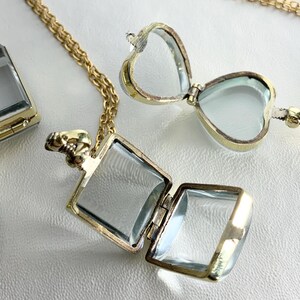 MINI Antique Style Brass and Glass PHOTO Locket on 18" Chain. Perfect ...