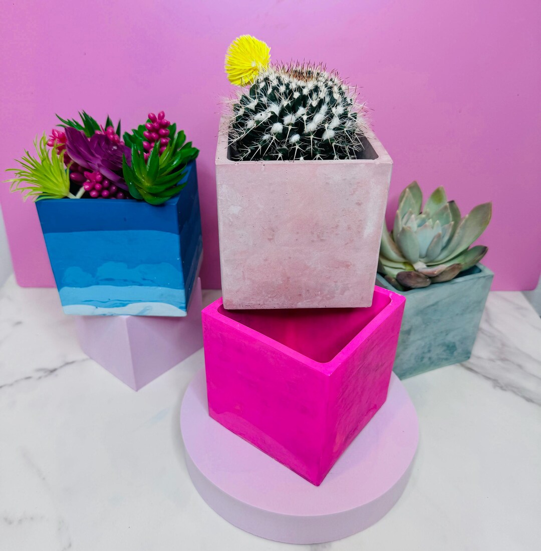 Small Square Planters Indoor Planters Backyard Plant Pot Cactus Planter ...