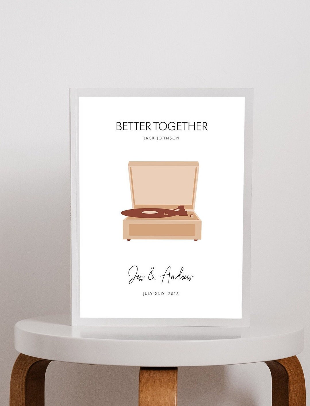 Custom Song Record Player Print, Personalized Music Gift (digital ...