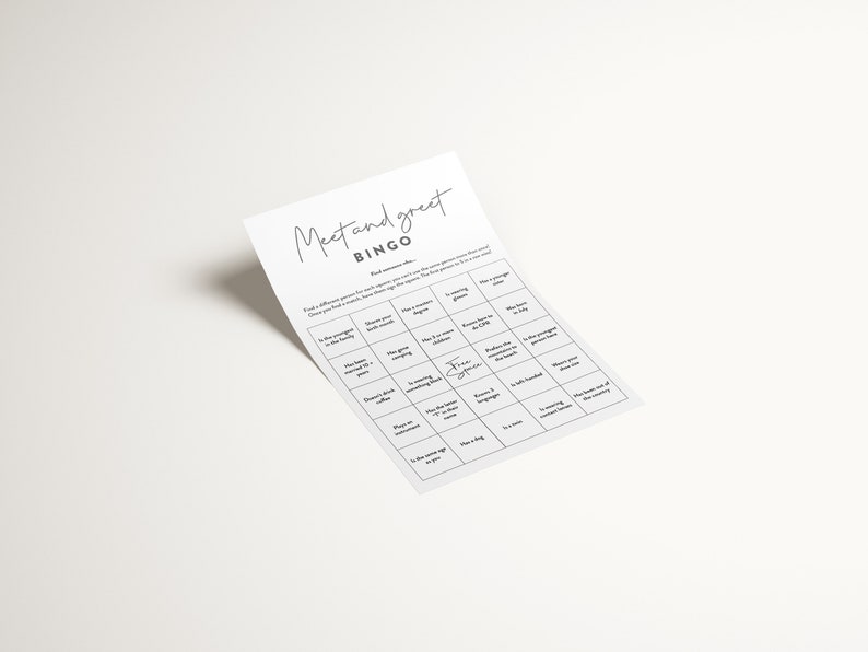 Meet and Greet Bingo - Party Icebreaker Game | Digital Download - Etsy