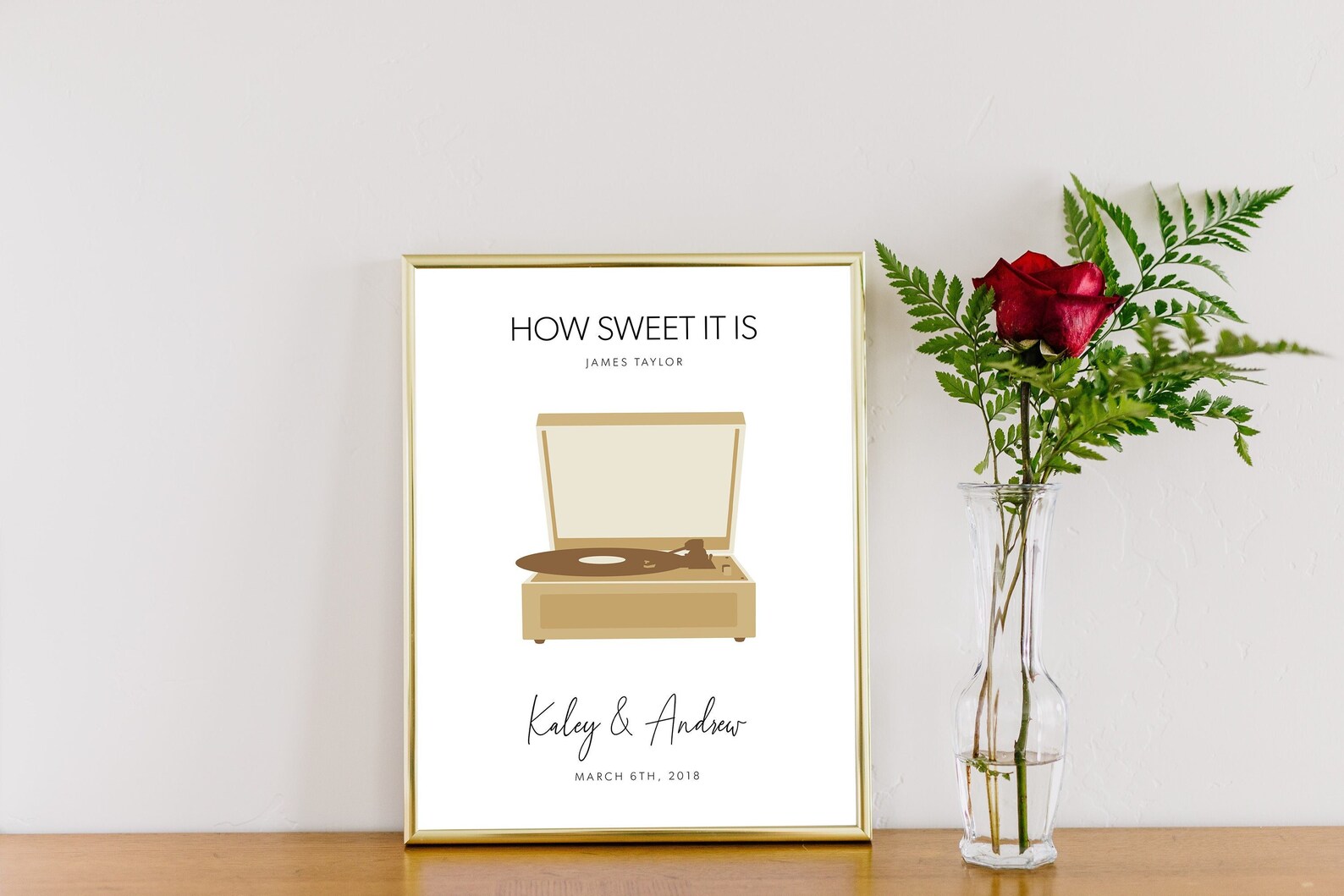 Custom Song / Artist Record Player Print Personalize With Your Name ...