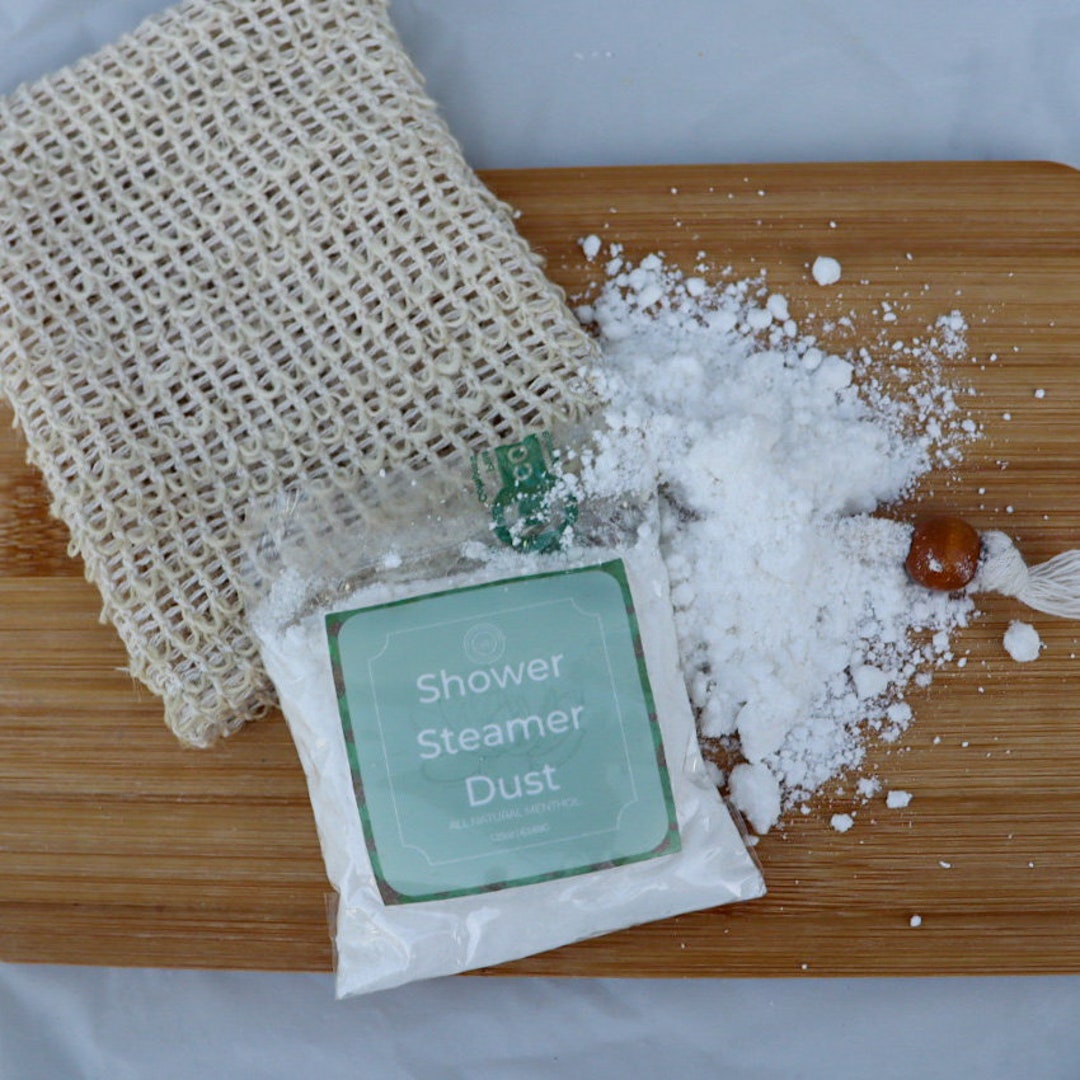 Invigorating Menthol Shower Steamer Dust With Natural Sisal Bag ...