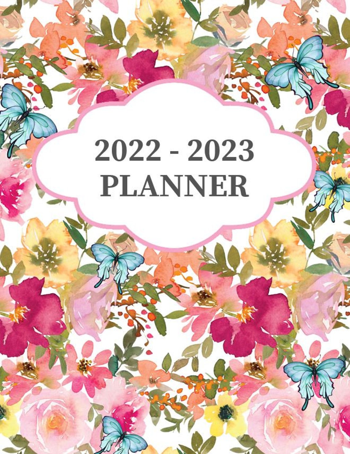2022 2023 Floral Planner Printable US Letter - Etsy