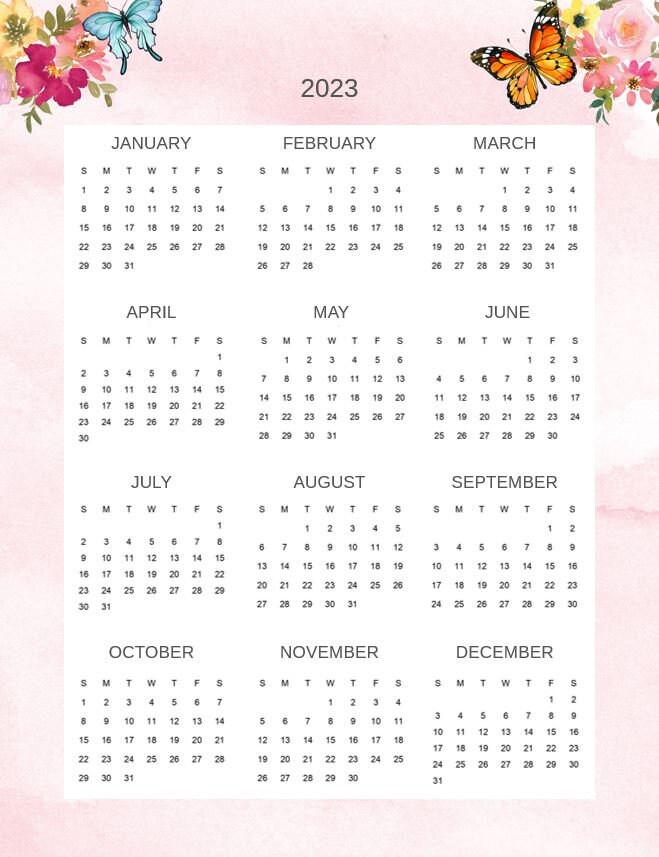 2022 - 2023 Floral Planner - Printable - US Letter - Etsy