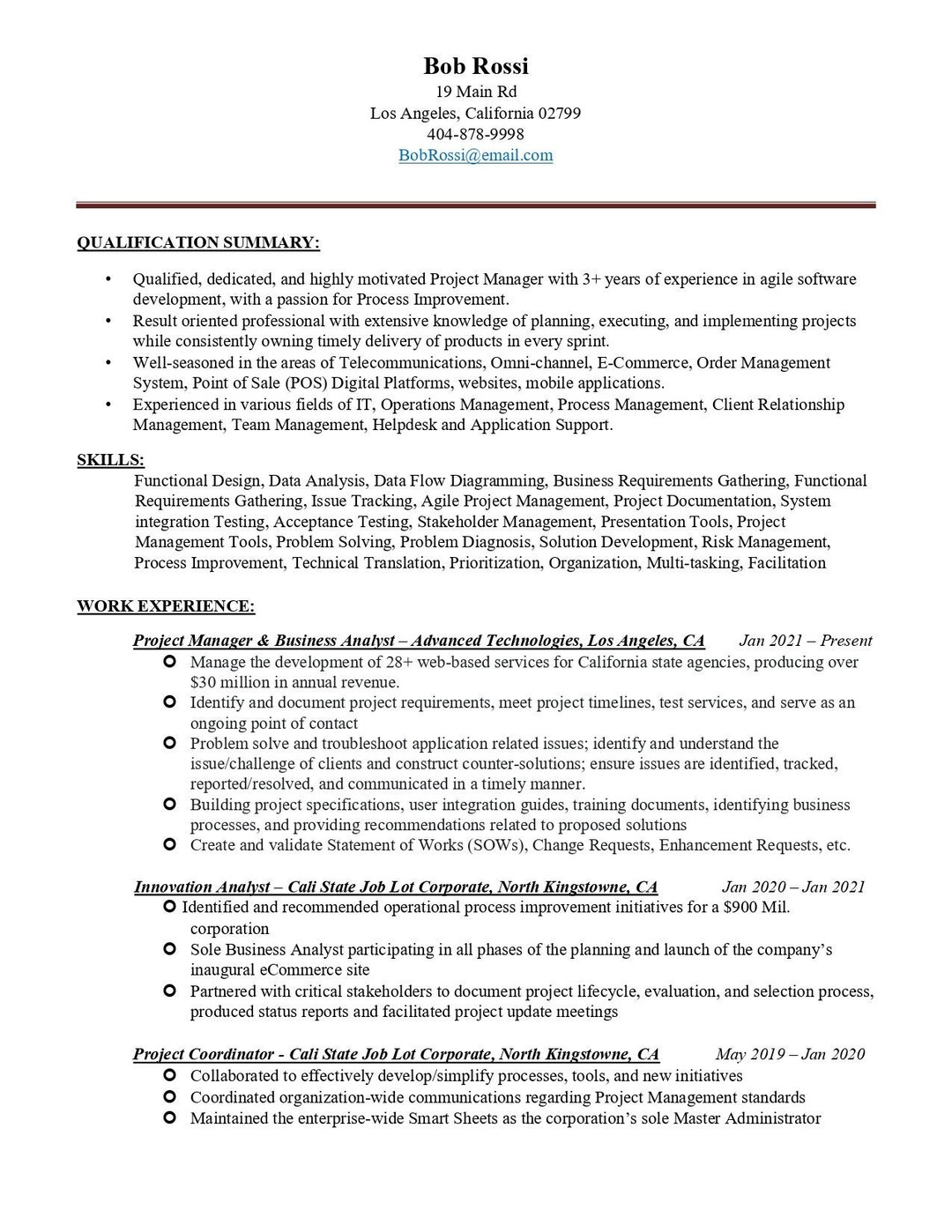 2 Page Executive Innovation Analyst CV Resume ATS Friendly Template - Etsy