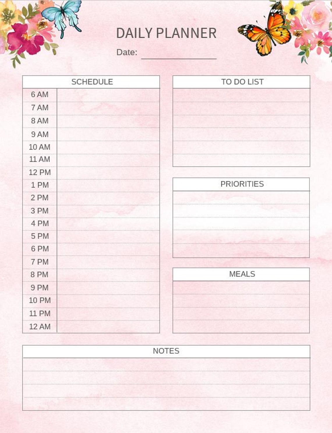 2022 2023 Floral Planner Printable US Letter - Etsy