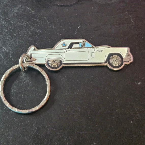 1956 T Bird classic car series metal car keychain - Gem