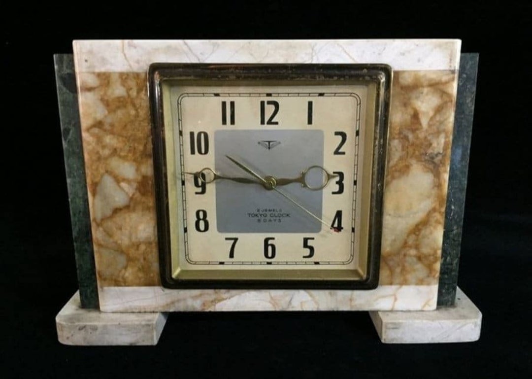 Rare Vintage Tokyo Clock Company Granite Desk Clock W Commemoration ...