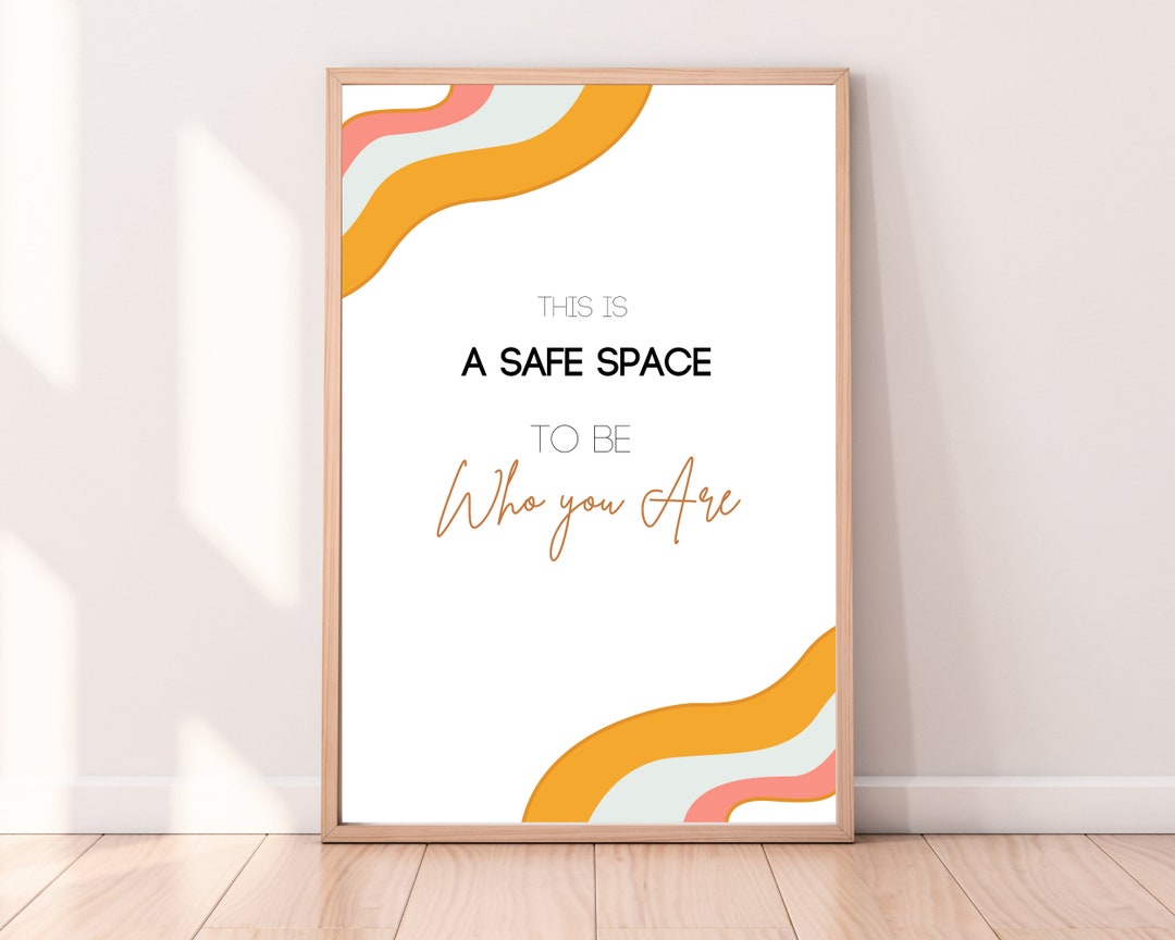 Safe Space, Educational Poster, Counselor Art, Therapy Office Decor ...