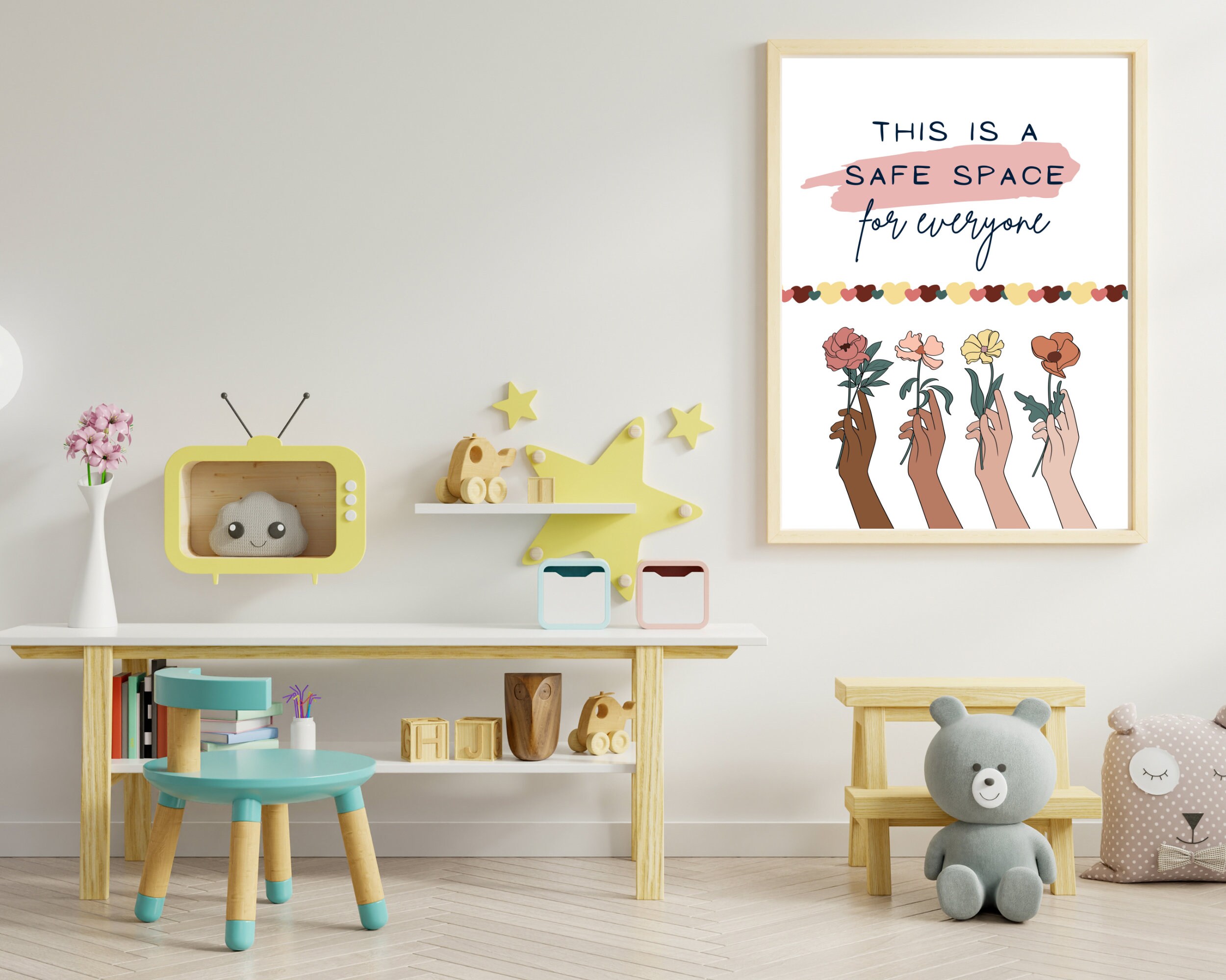 Safe Space, Educational Poster, Counselor Art, Therapy Office Decor ...