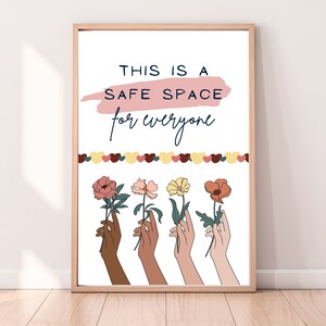 Safe Space, Educational Poster, Counselor Art, Therapy Office Decor ...