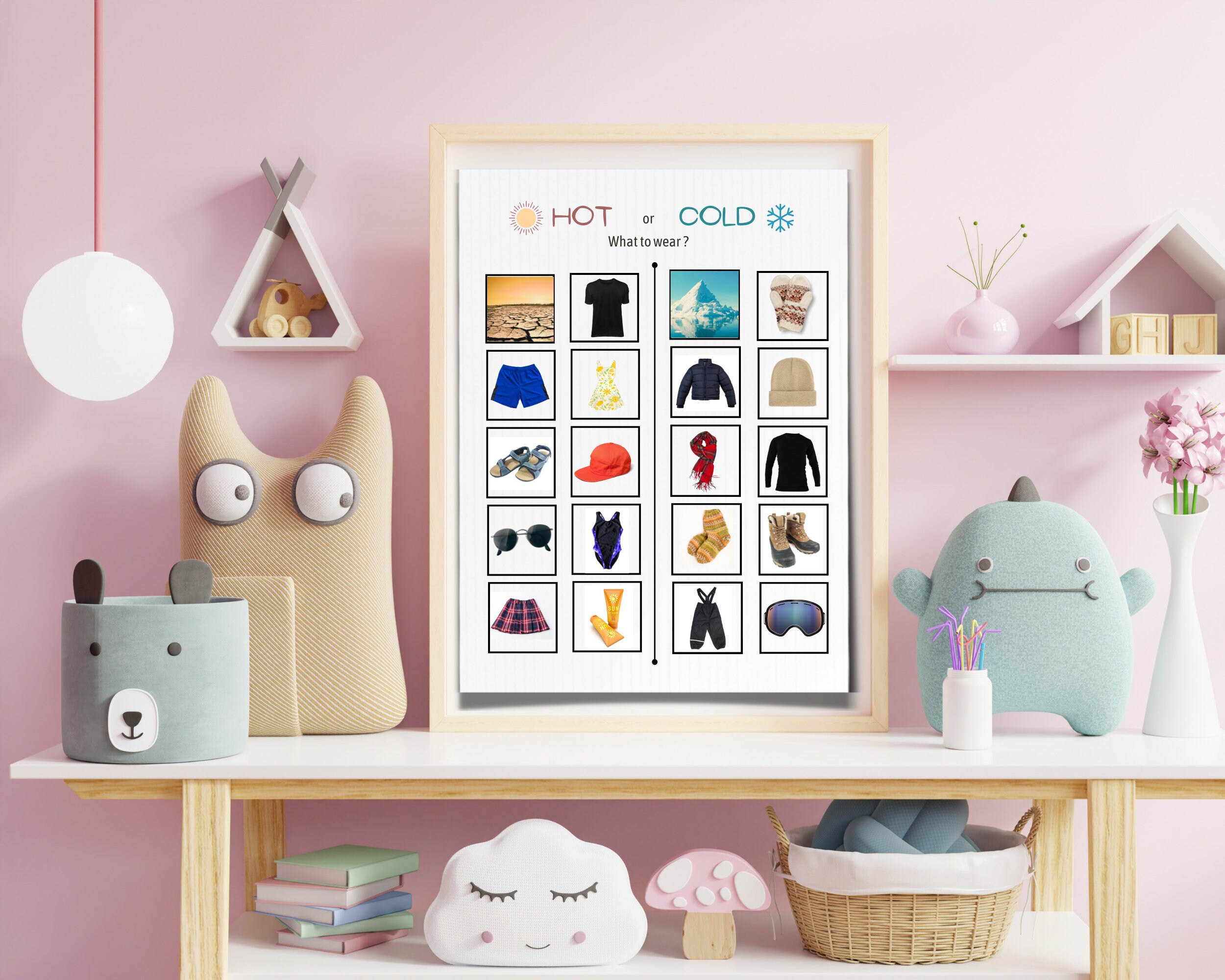 What to Wear, Sorting Cards, Weather Chart, Weather Print, Montessori ...