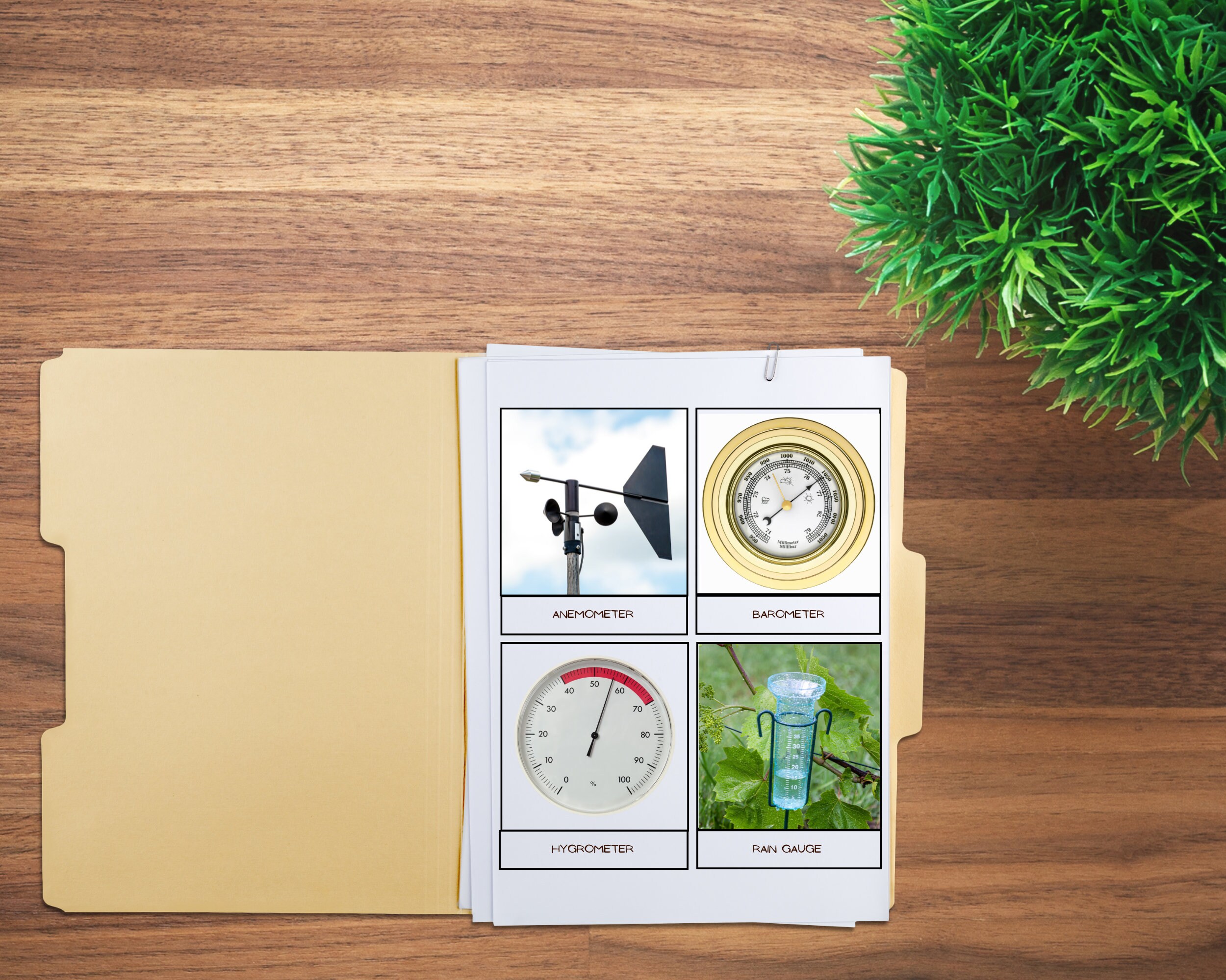 Weather Instruments Cards, Weather Flashcards , Toddler Weather ...