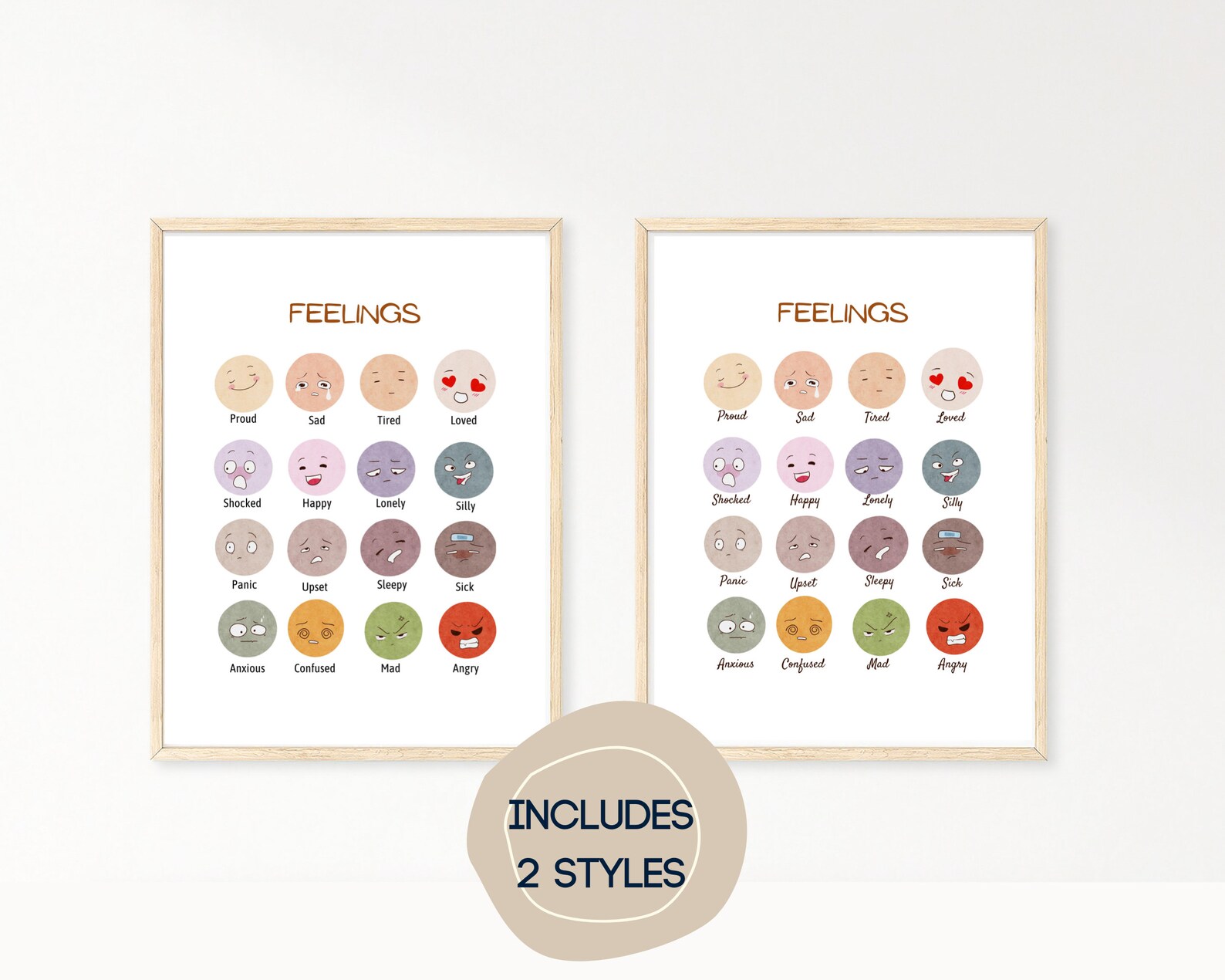 Feelings Poster Educational Poster Emotion Chart Calming - Etsy