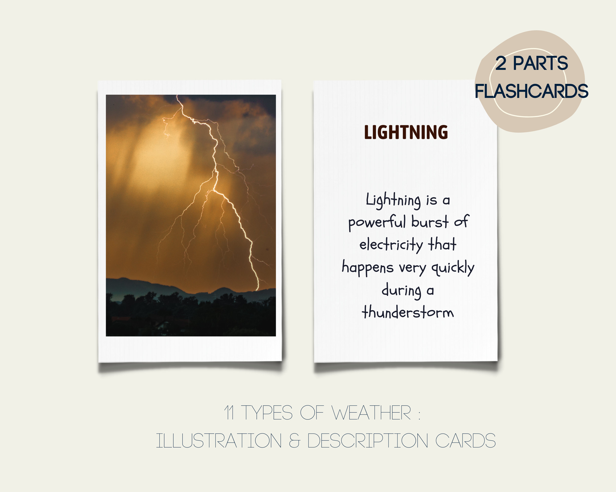 Weather Cards, Weather Flashcards With Description, Toddler Weather ...