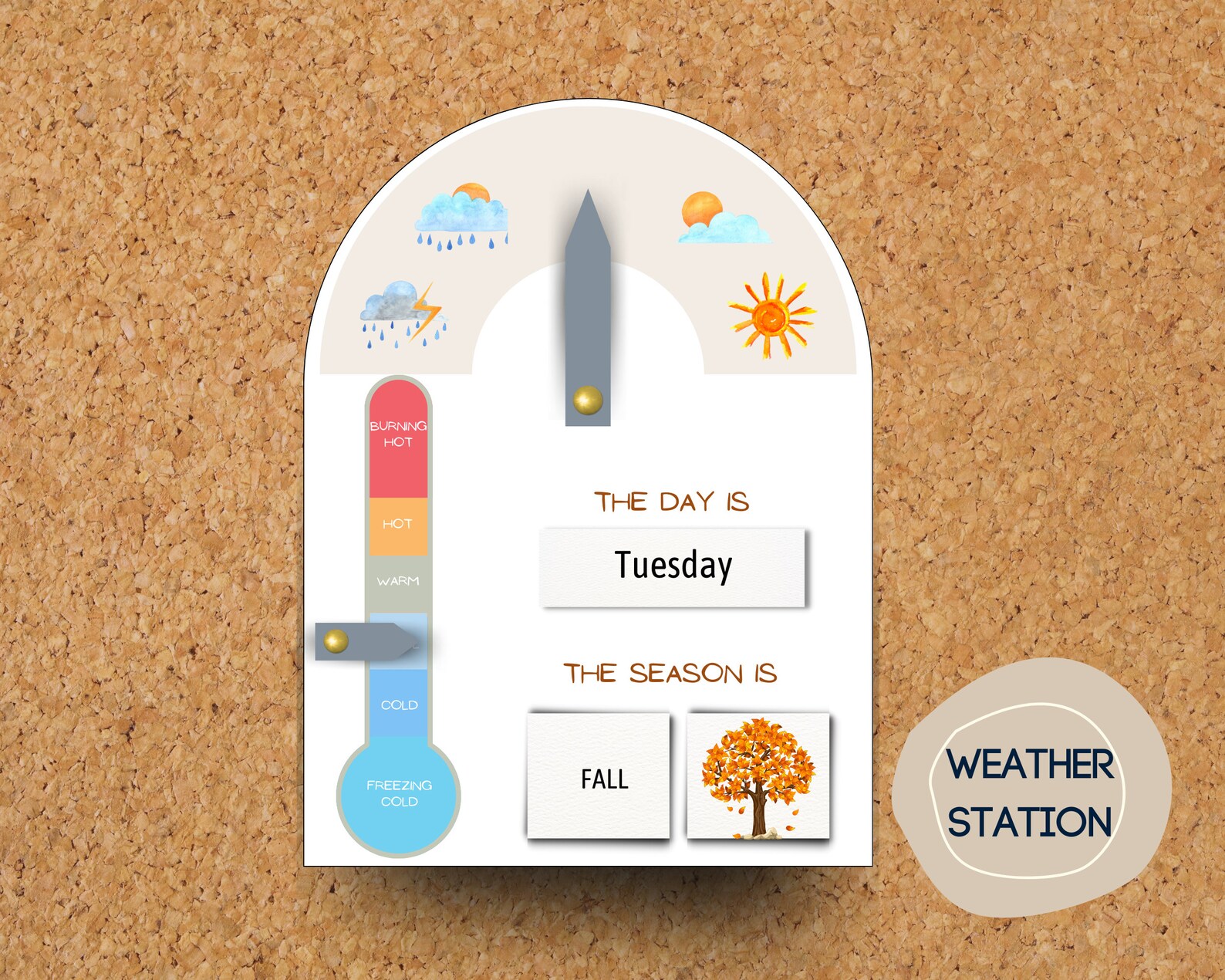 Weather Station Printable, Montessori Weather Station, Preschool ...