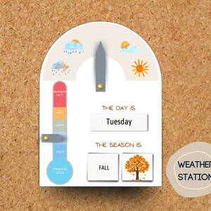 Weather Station Printable, Montessori Weather Station, Preschool ...