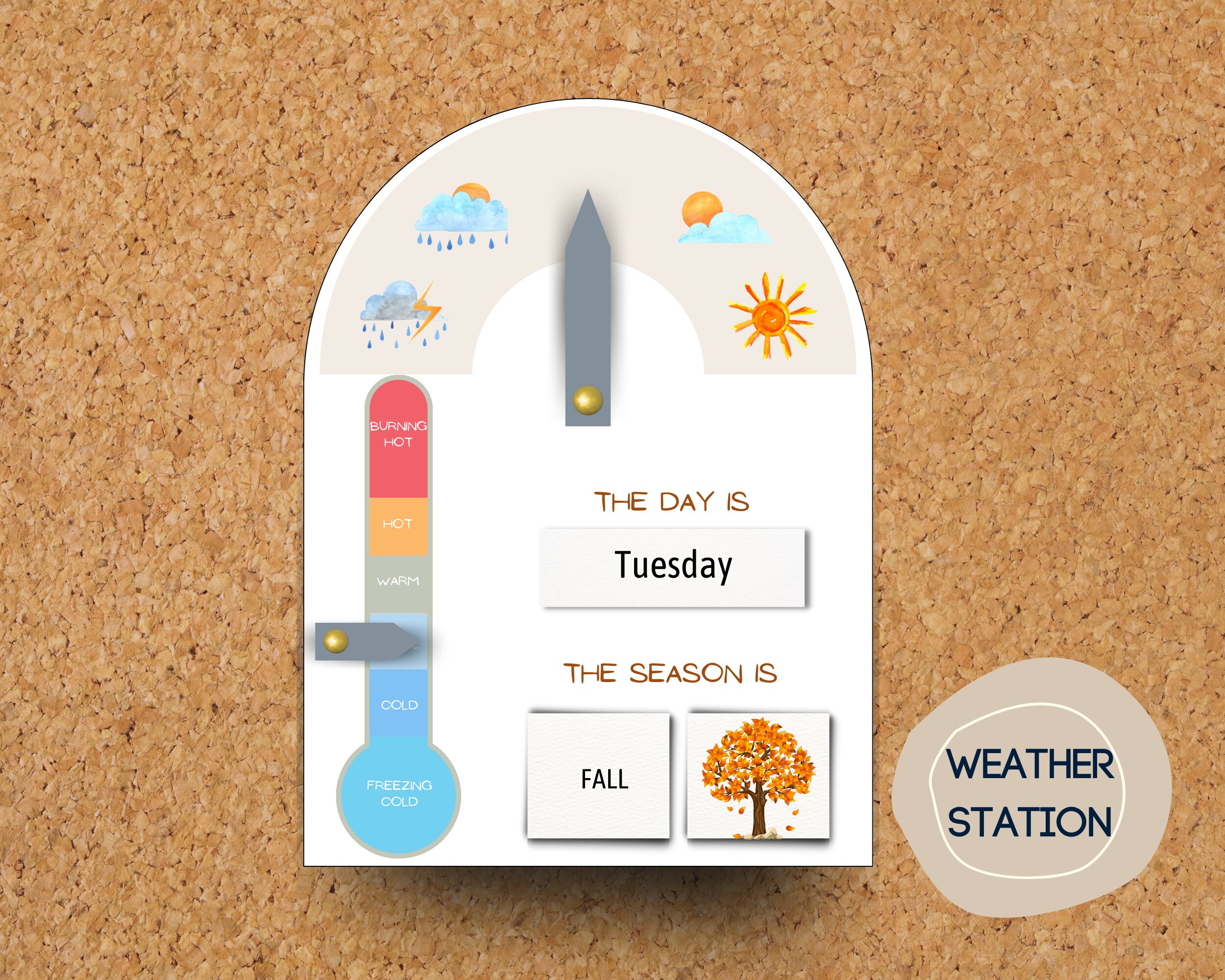 Weather Station Printable, Montessori Weather Station, Preschool ...