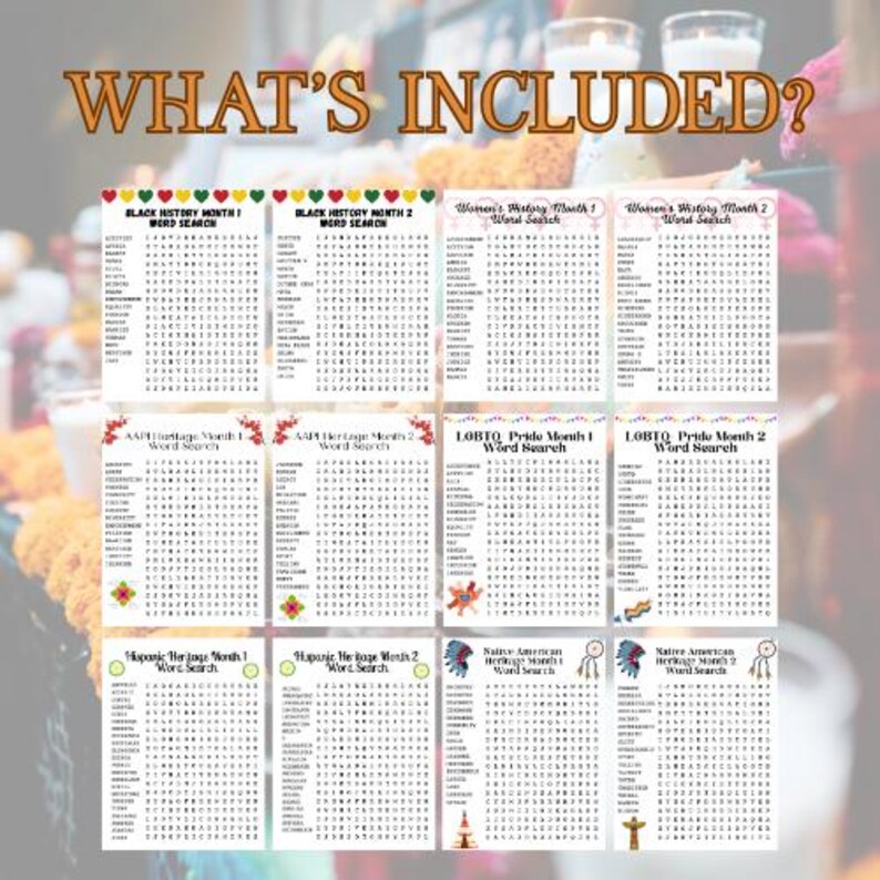 Heritage Month Word Search Puzzle Bundle – Educational Classroom ...
