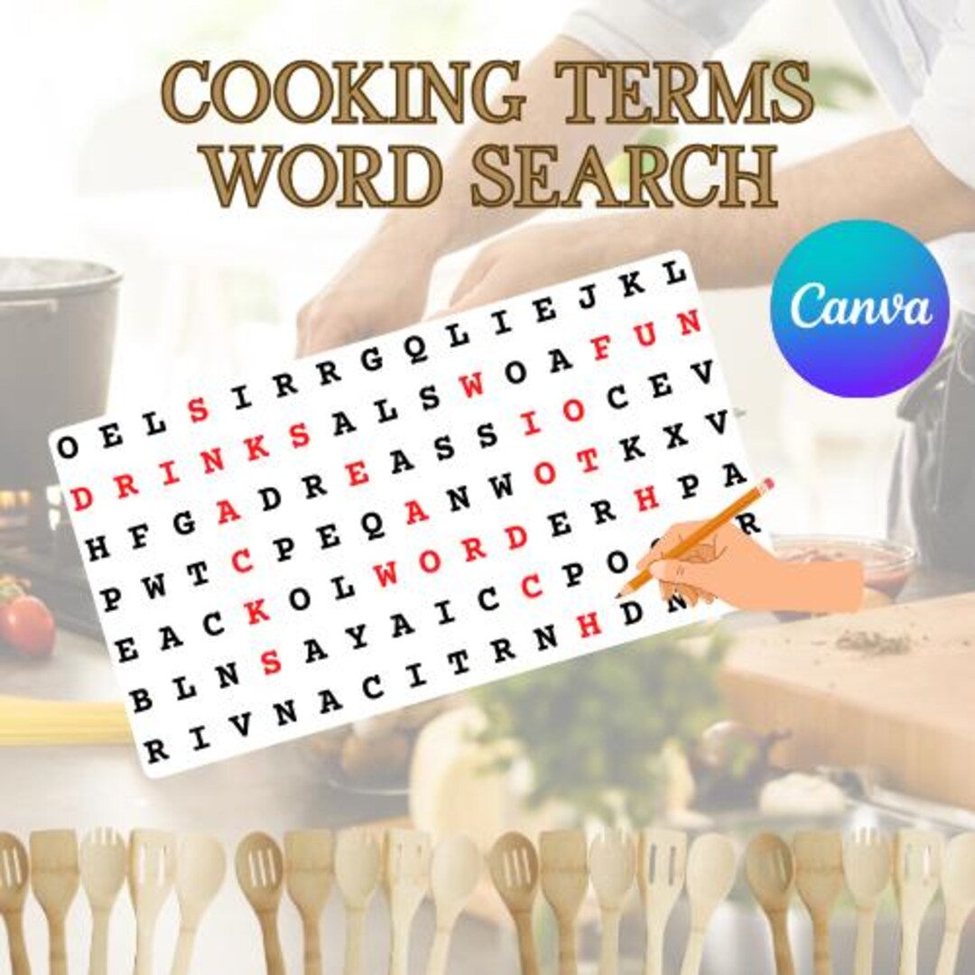 Cooking Terms Word Search – Food-themed Puzzles (2 Included) (digital ...