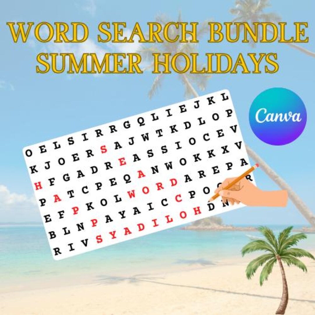 Summer Holiday Word Search Puzzle Bundle – Classroom & Party Game ...