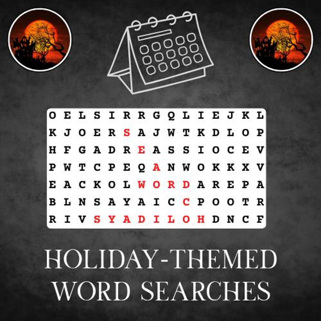 Holiday-themed Word Search – Halloween Edition – Printable Puzzles (3 ...