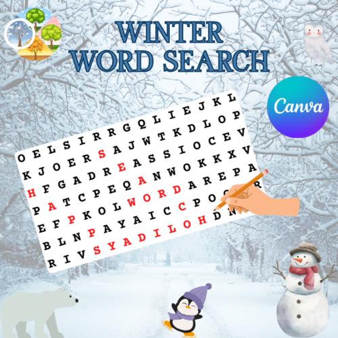 Winter Printable Word Search – Fun Seasonal Activity for Kids & Adults ...