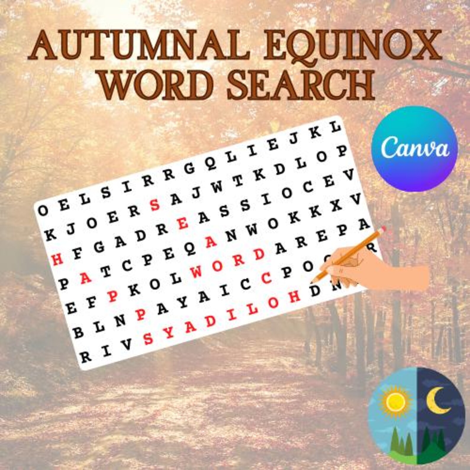 Autumnal Equinox Printable Word Search – Fun Seasonal Puzzle Game for ...