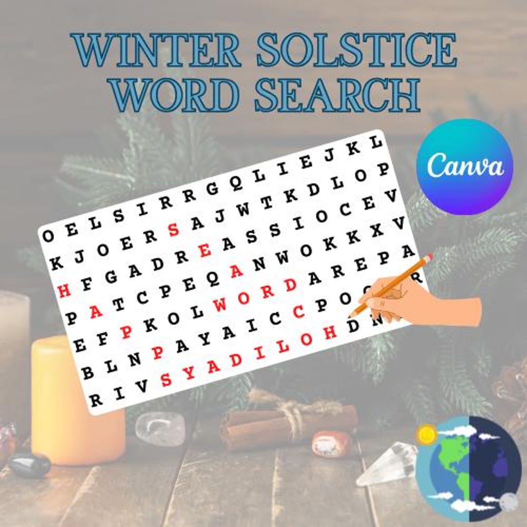 Winter Solstice Printable Word Search – Fun Seasonal Puzzle Game for ...