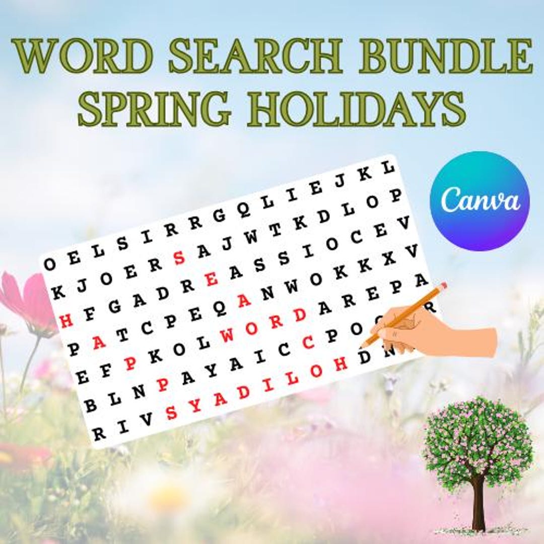 Spring Holidays Word Search Puzzle Bundle – Classroom & Family Fun ...