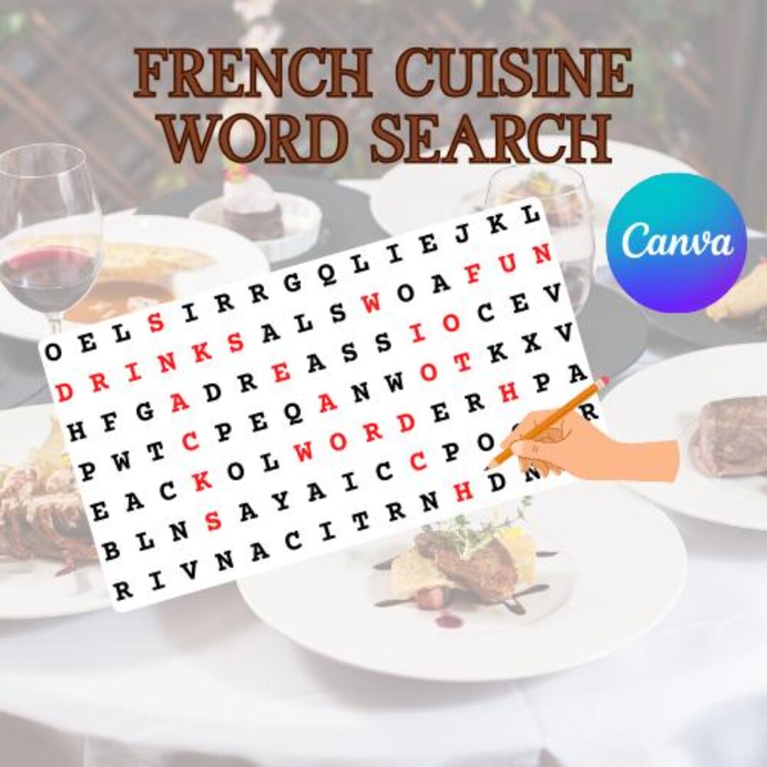 French Cuisine Word Search – Food-themed Classroom Activity (2 Included ...