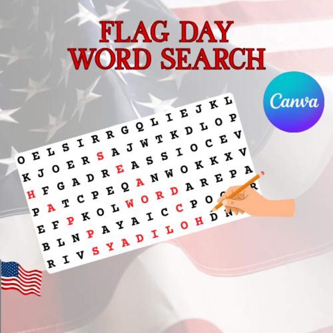 Flag Day Printable Word Search – Fun Holiday Puzzle Game for Classrooms ...