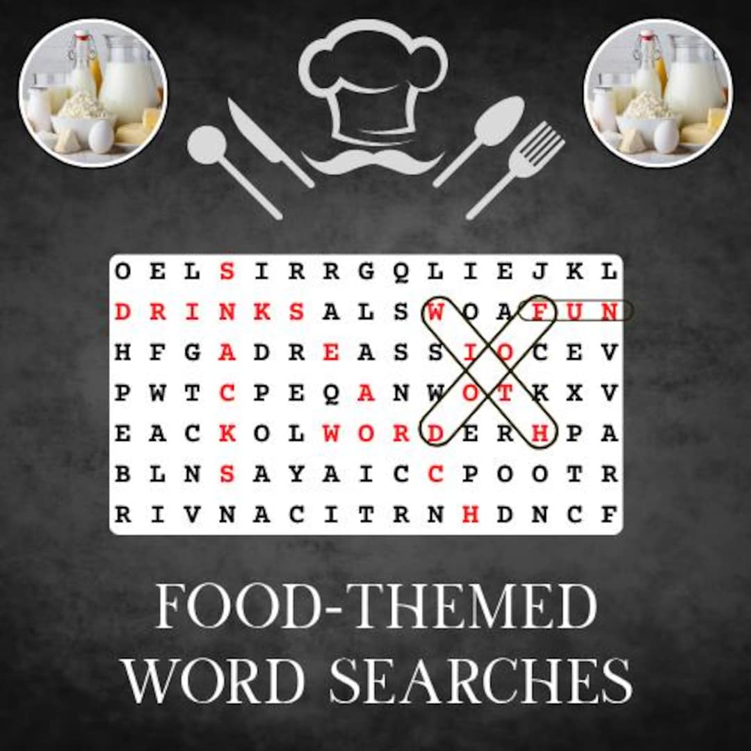 Food-themed Word Search – Dairy Edition – Printable Puzzle - Etsy