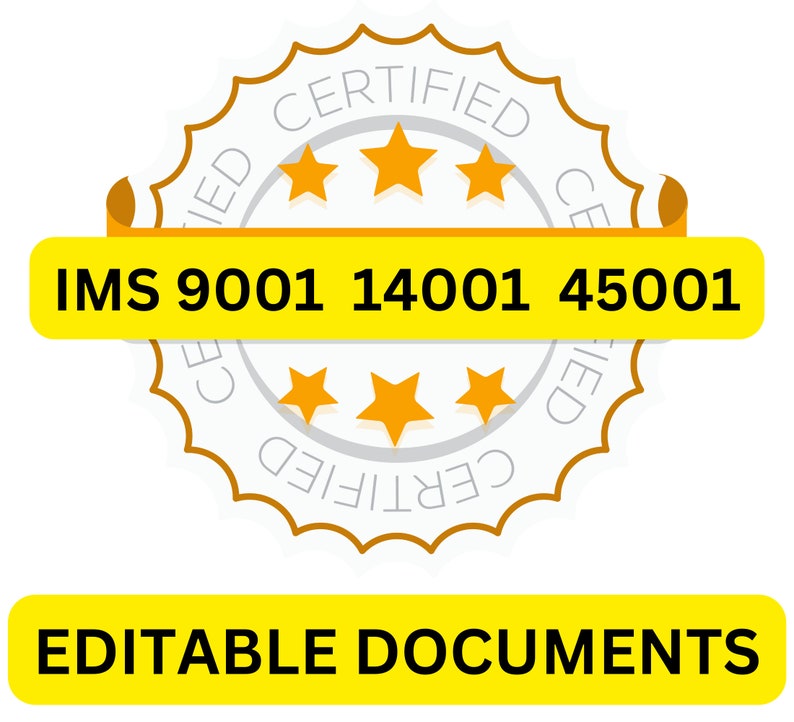 INTEGRATED MANAGEMENT SYSTEM 9001 14001 45001 Document Templates - Etsy