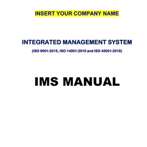 INTEGRATED MANAGEMENT SYSTEM 9001 14001 45001 Document Templates - Etsy