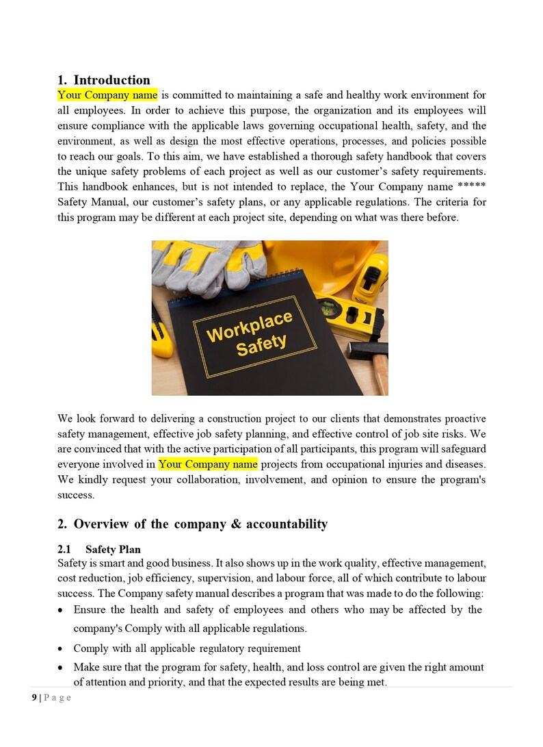 Professional Construction Safety Manual - Etsy