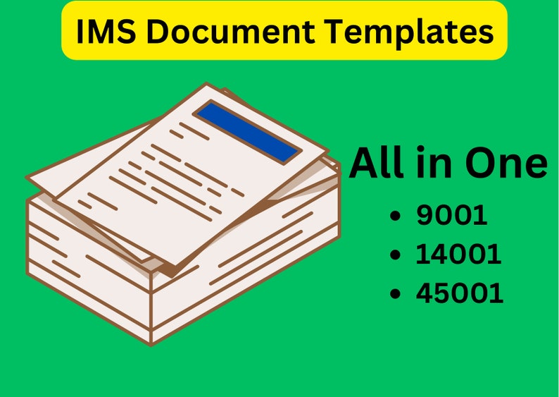 INTEGRATED MANAGEMENT SYSTEM 9001 14001 45001 Document Templates - Etsy