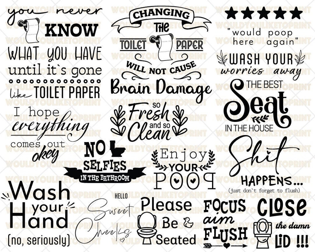 Bathroom Bundle Svg, Bathroom Quote, Restroom Svg, Potty Dance Svg ...