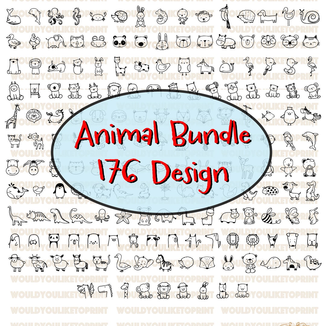 Animal Bundle Svg PNG Animal Svg Doodle Svg Safari - Etsy France