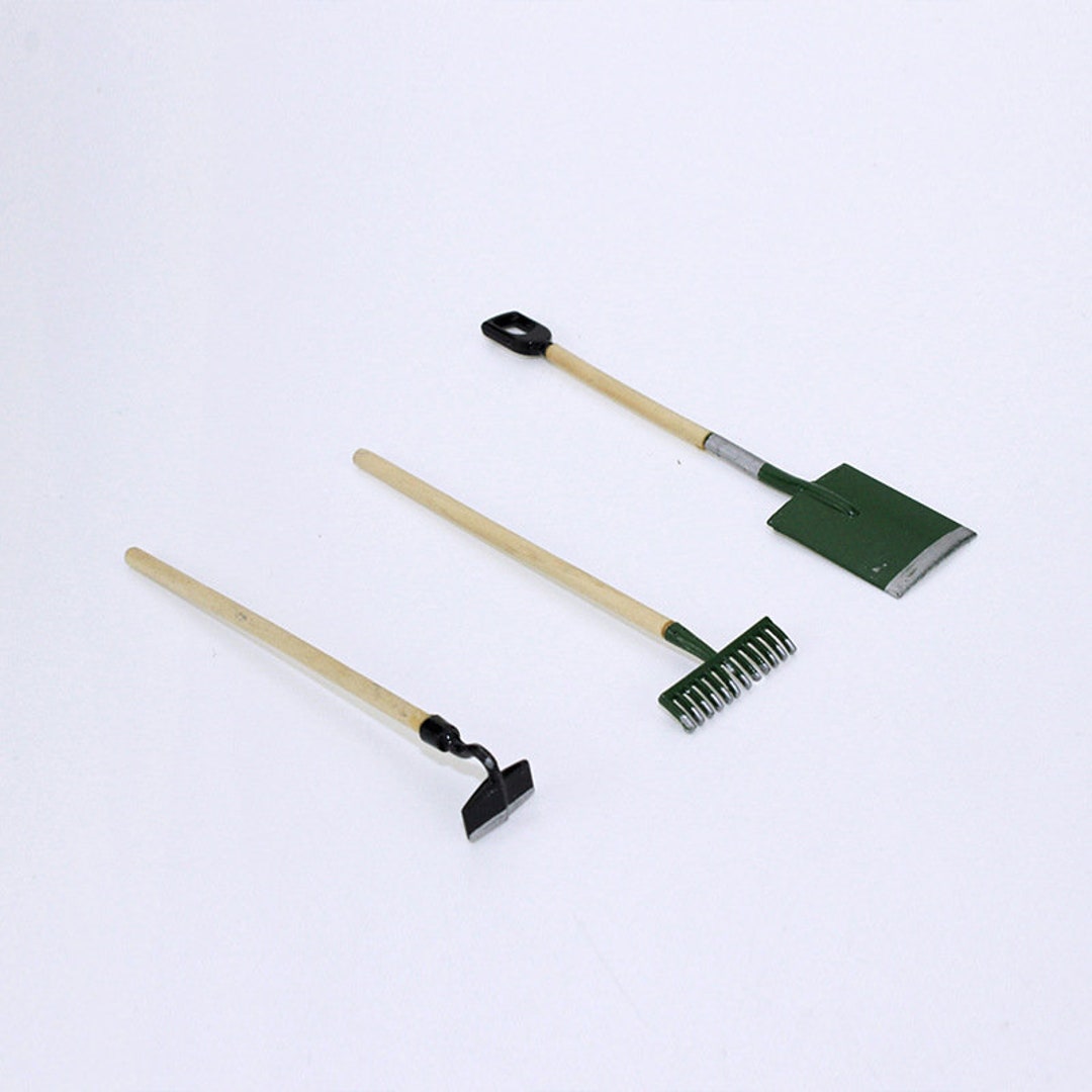 Dollhouse Miniature Gardening Tools Shovel, Rake and Hoeset of 3 - Etsy