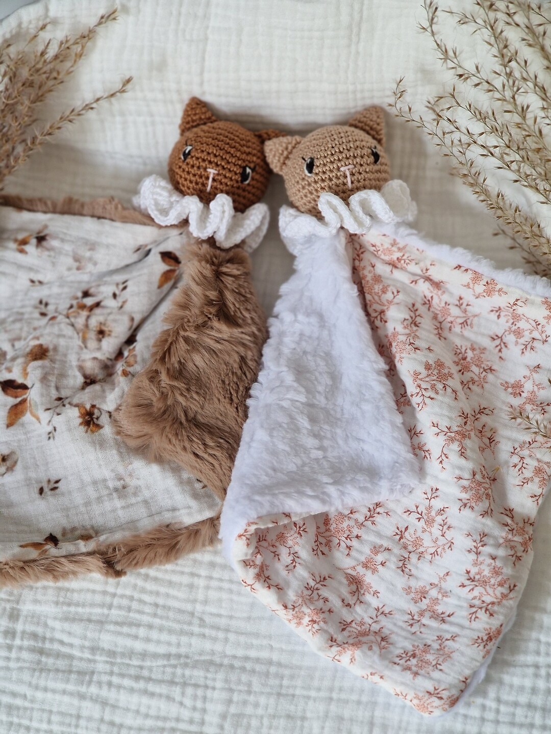 Cat Swaddle Blanket for Baby: Crochet Blanket, Double Gauze ...