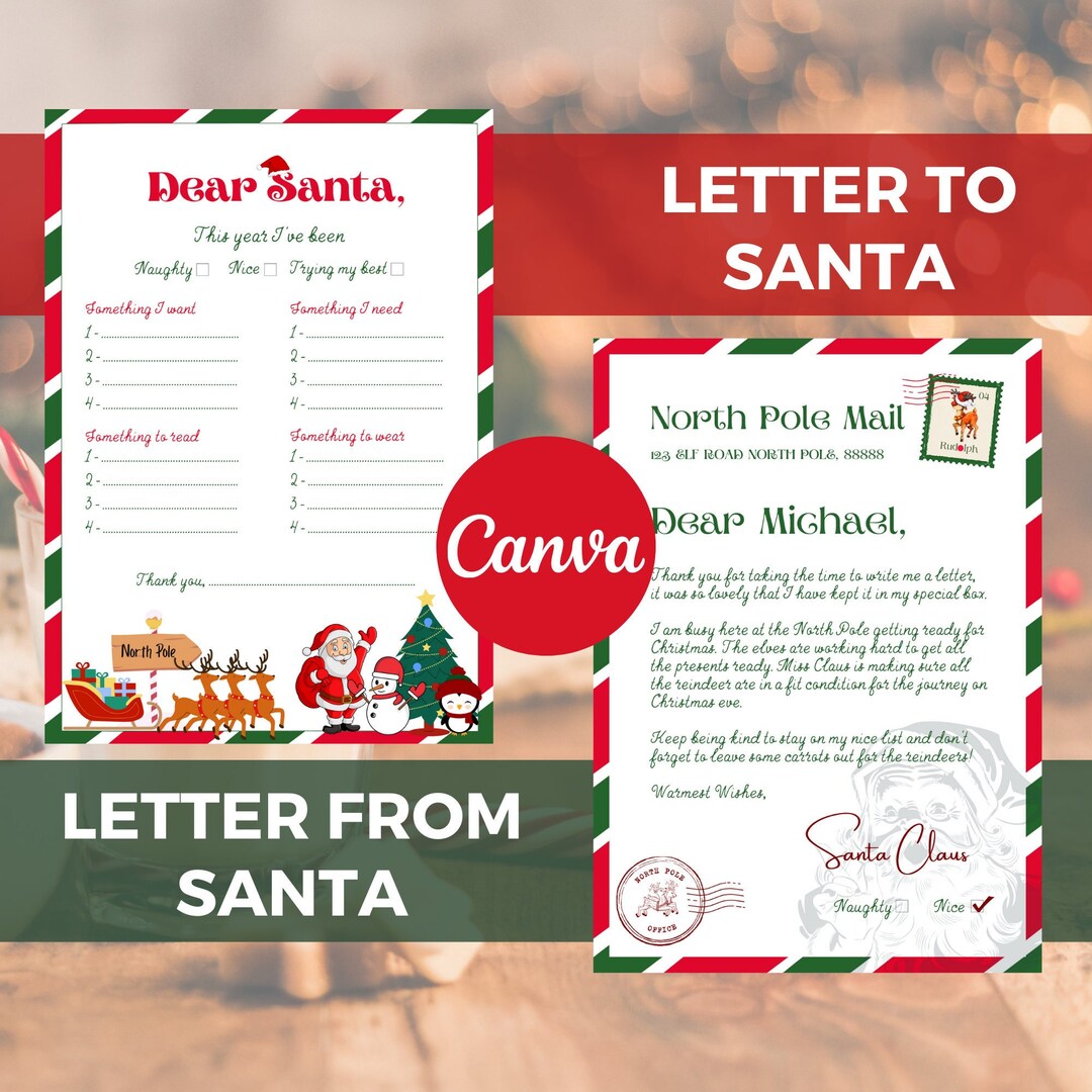 Letter to Santa & Letter From Santa | Christmas Wish List | Christmas ...