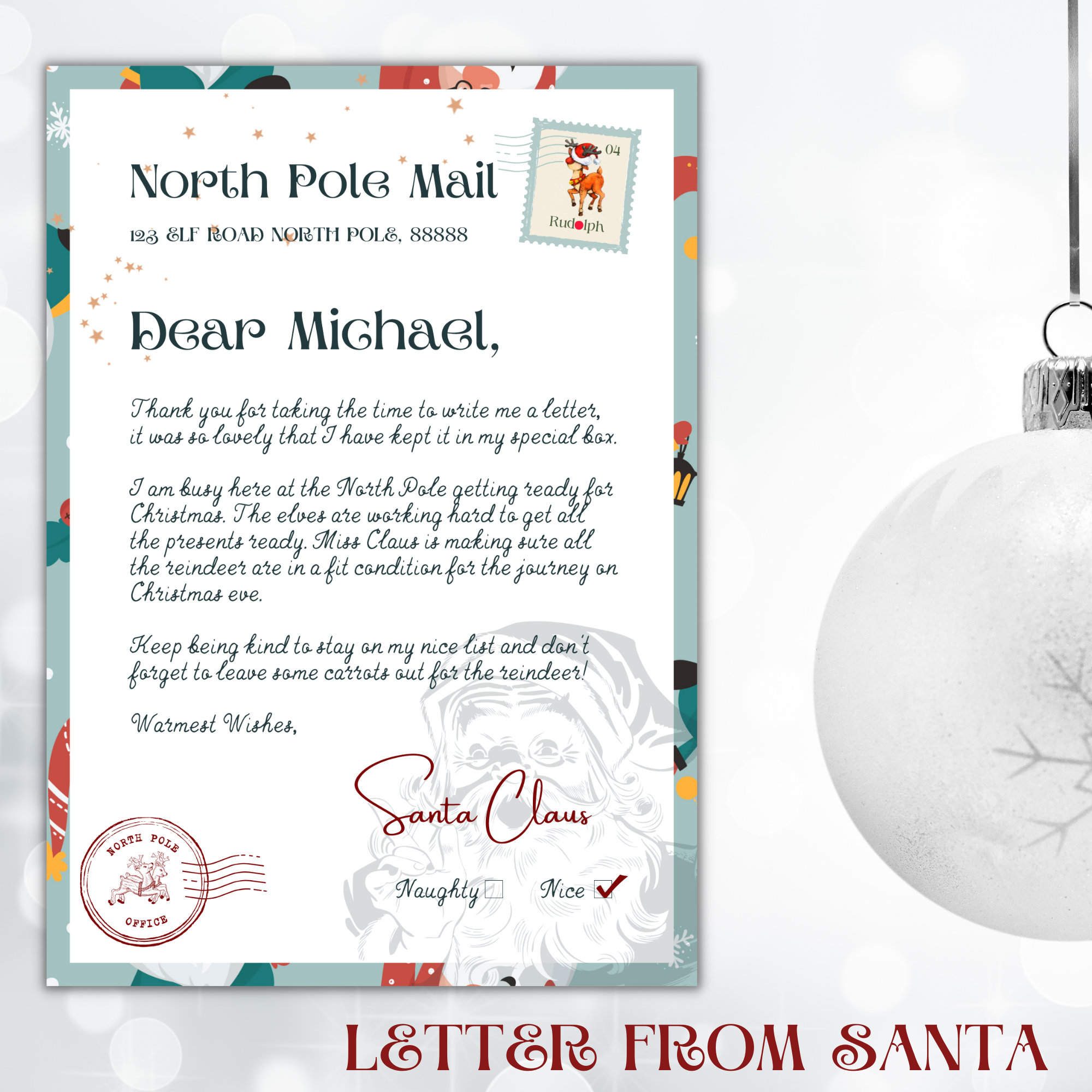 Letter to Santa & Santa Response | Christmas Wish List | Christmas ...