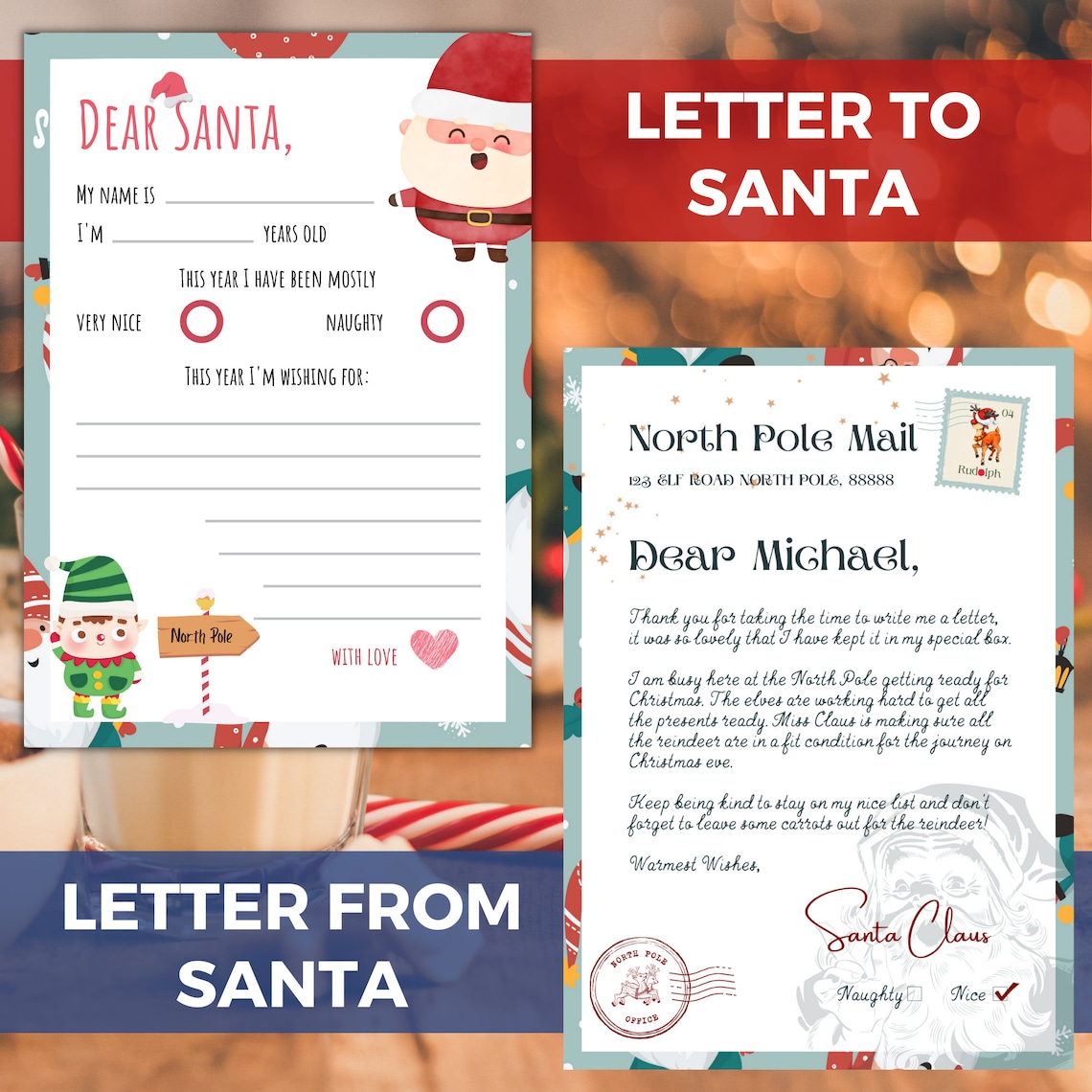 Letter to Santa & Santa Response | Christmas Wish List | Christmas ...