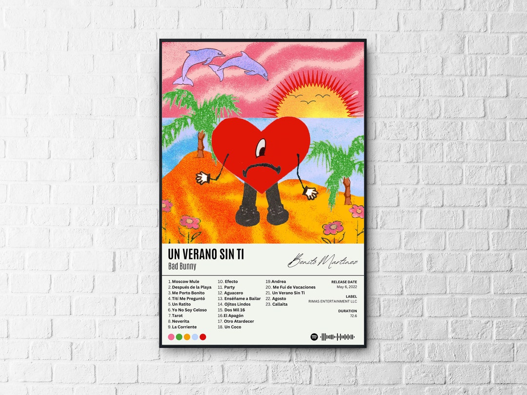 Bad Bunny Album Poster Un Verano Sin Ti Bad Bunny Music Art Digital ...