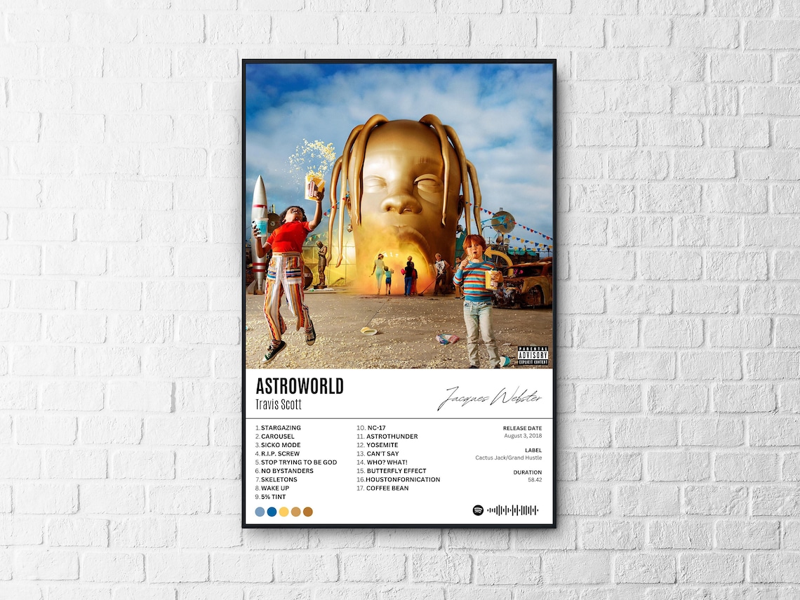 Astroworld - Travis Scott Album Poster | Music Art | Digital File ...